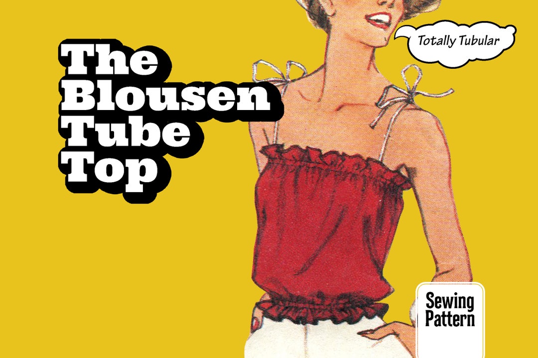 PATTERN Easy Sew Vintage Blousen Tube Top Ruffle Women Crop Top Boho ...