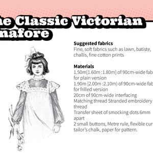 PATTERN Sew Vintage Classic Victorian Childs Pinafore Ruffled Smocked ...