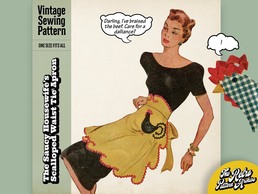 SEWING PATTERN | Vintage 40's | Women Saucy Housewife Scalloped Waist ...