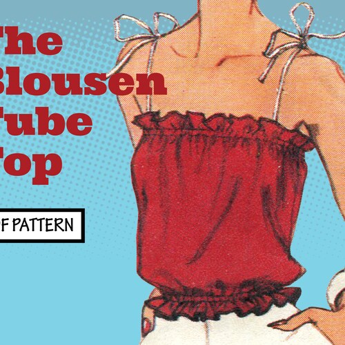 PATTERN Easy Sew Vintage Women Blousen Tube Top Ruffle - Etsy