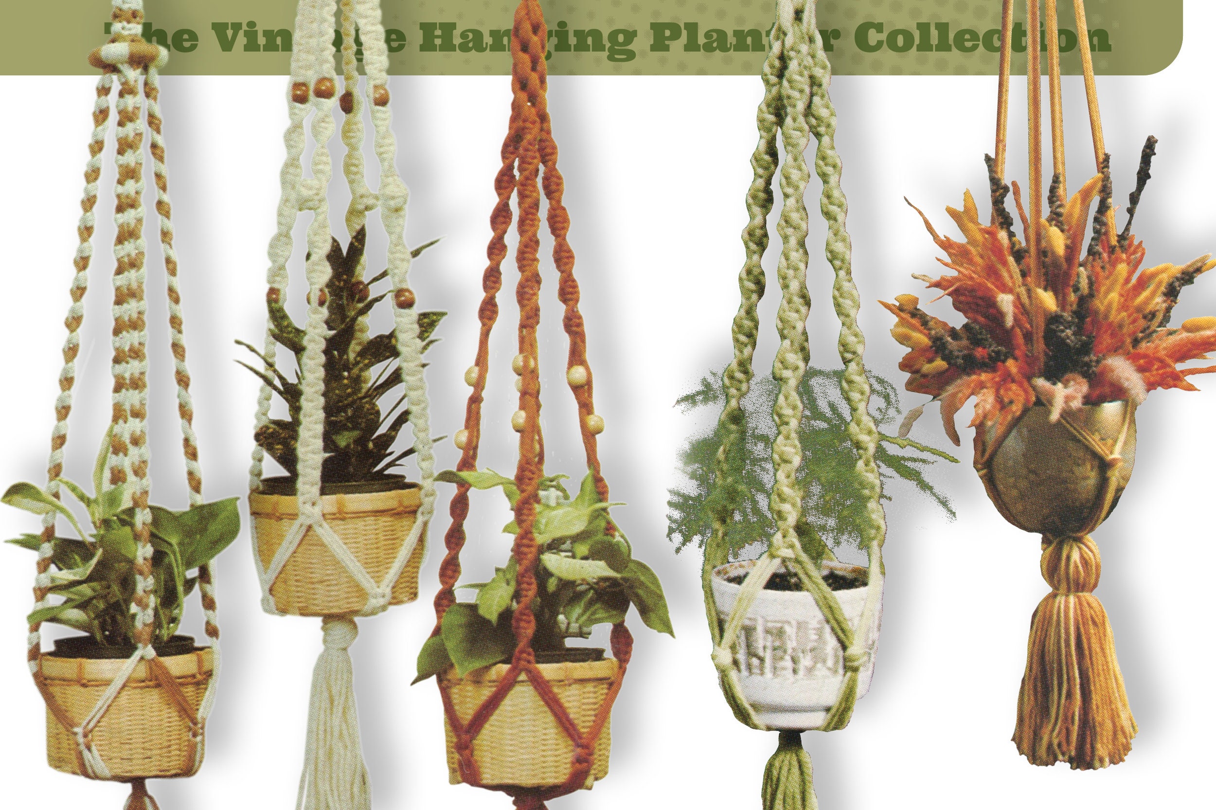 Easy DIY Vintage MACRAME Hanging Planter Five 5 Pattern - Etsy