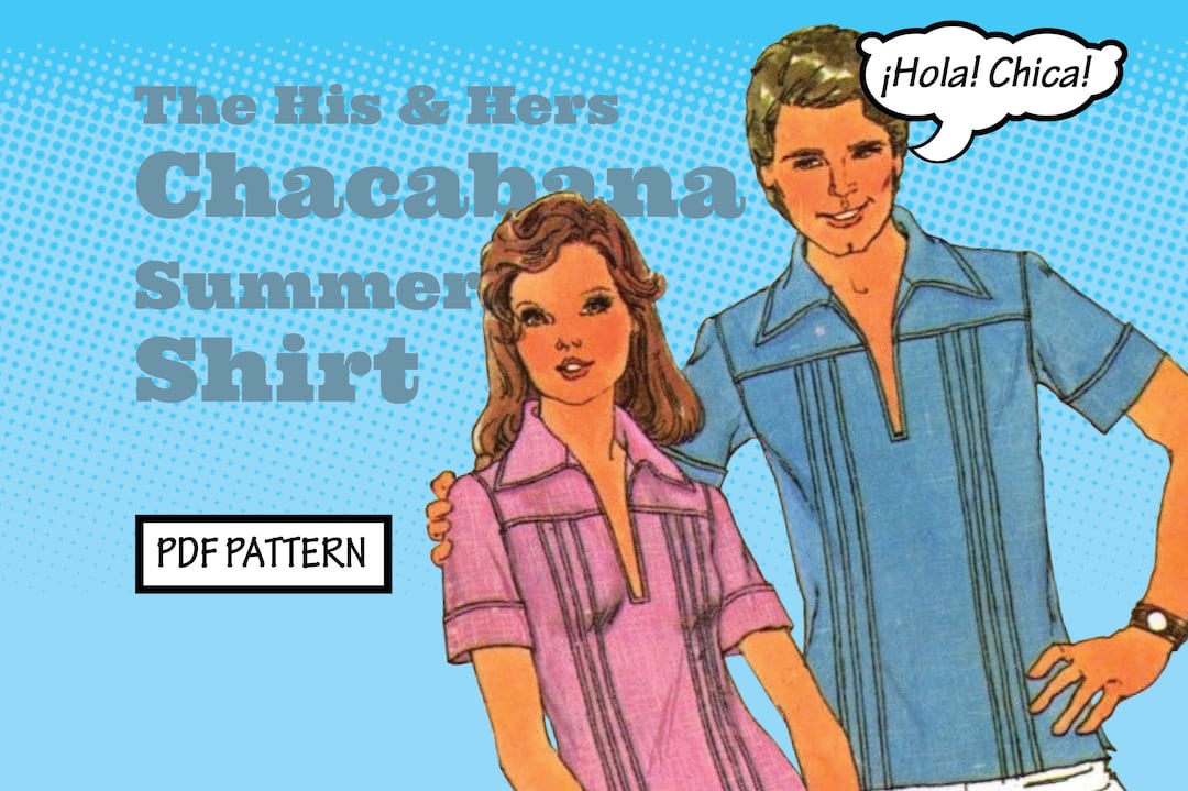 PATTERN Easy Sew Vintage His & Hers Chacabana Summer Shirt Women Men ...