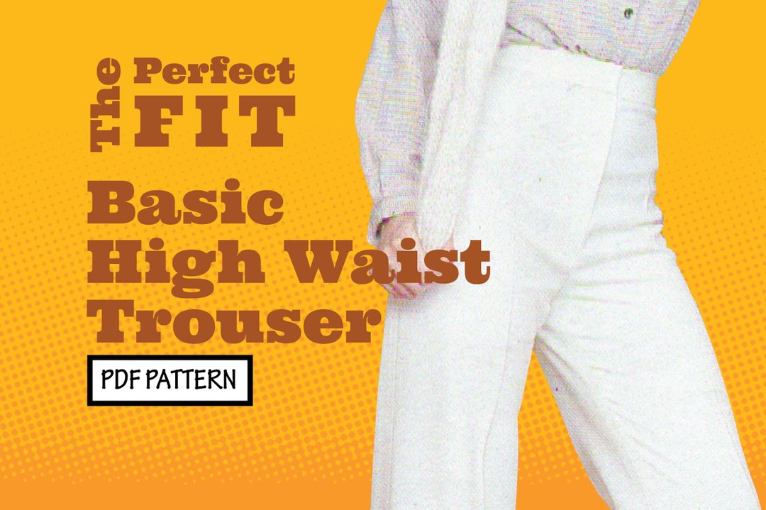 PATTERN Easy Sew Vintage Women High Waist High-waisted Trouser Pants ...