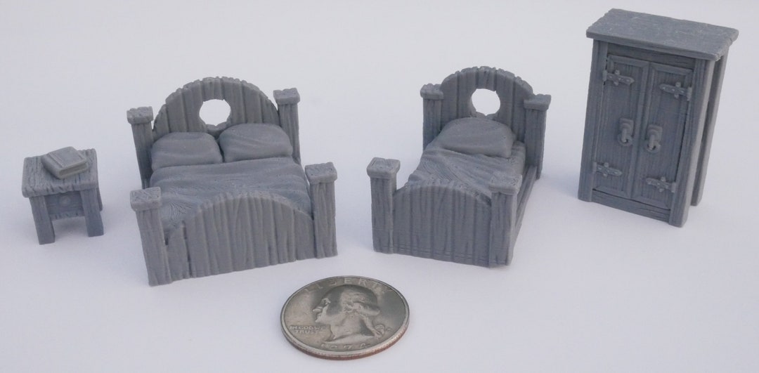 Bedroom Set - 28mm Scale Furniture for Tabletop Gaming - D&D ...