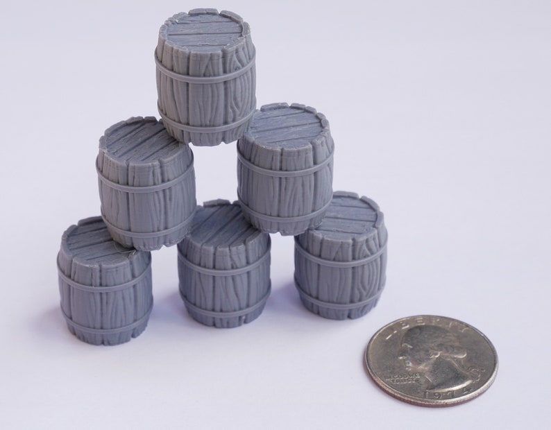 Barrel 6 Pack - 28mm Scale Barrels for Tabletop Gaming - D&D ...