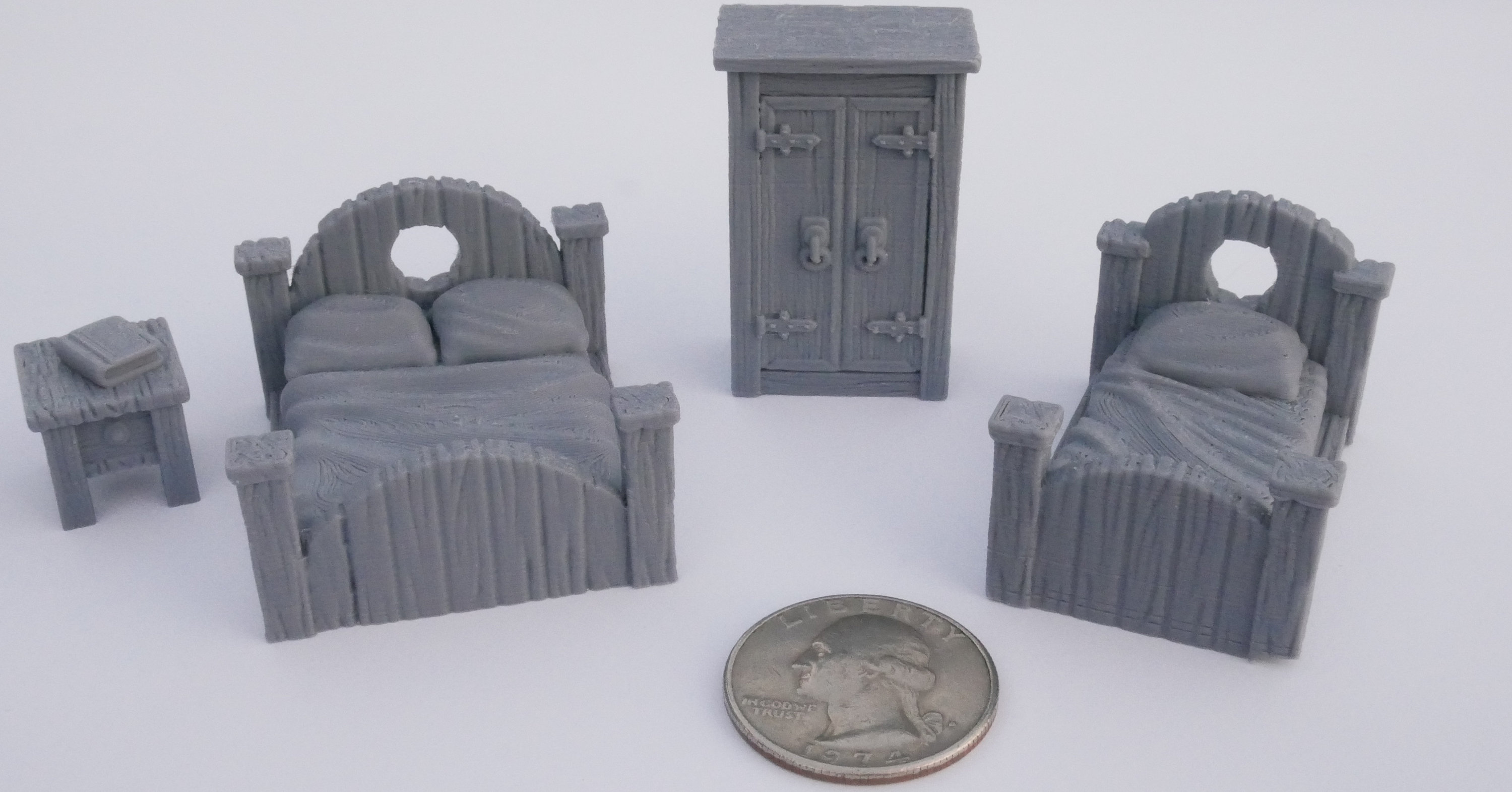 Bedroom Set - 28mm Scale Furniture for Tabletop Gaming - D&D ...