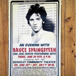 Bruce Springsteen 1978 Concert Ticket Metal Sign - Etsy