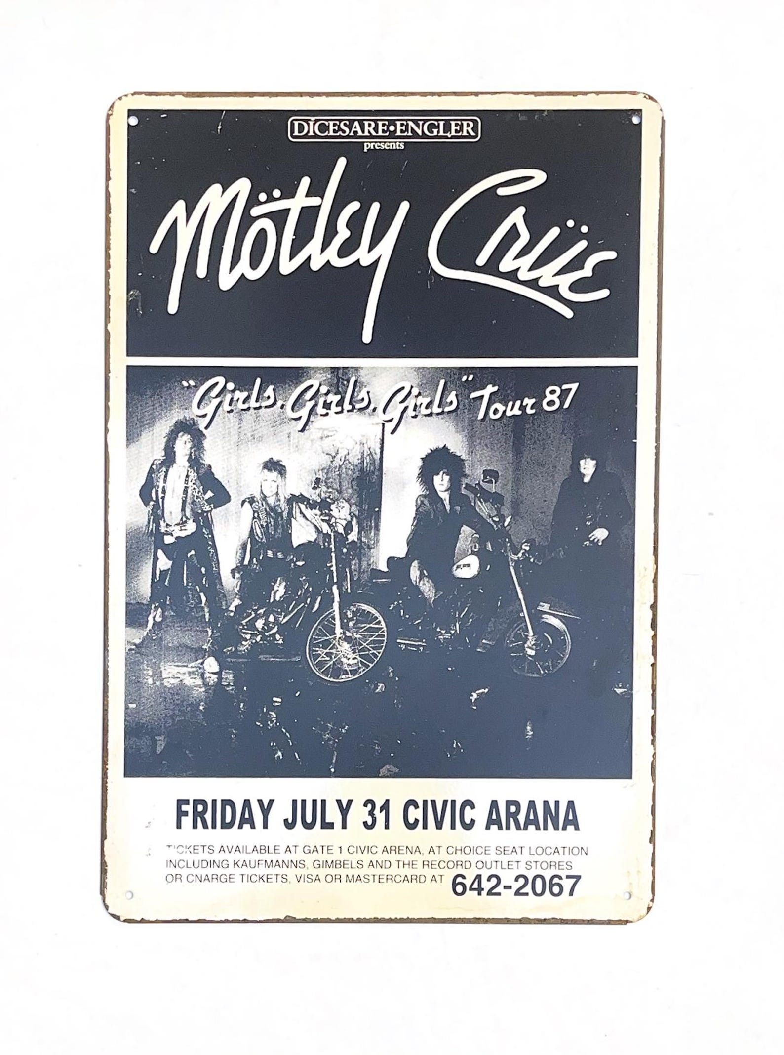 Motley Crue Civic Arena Concert Ticket Metal Sign - Etsy