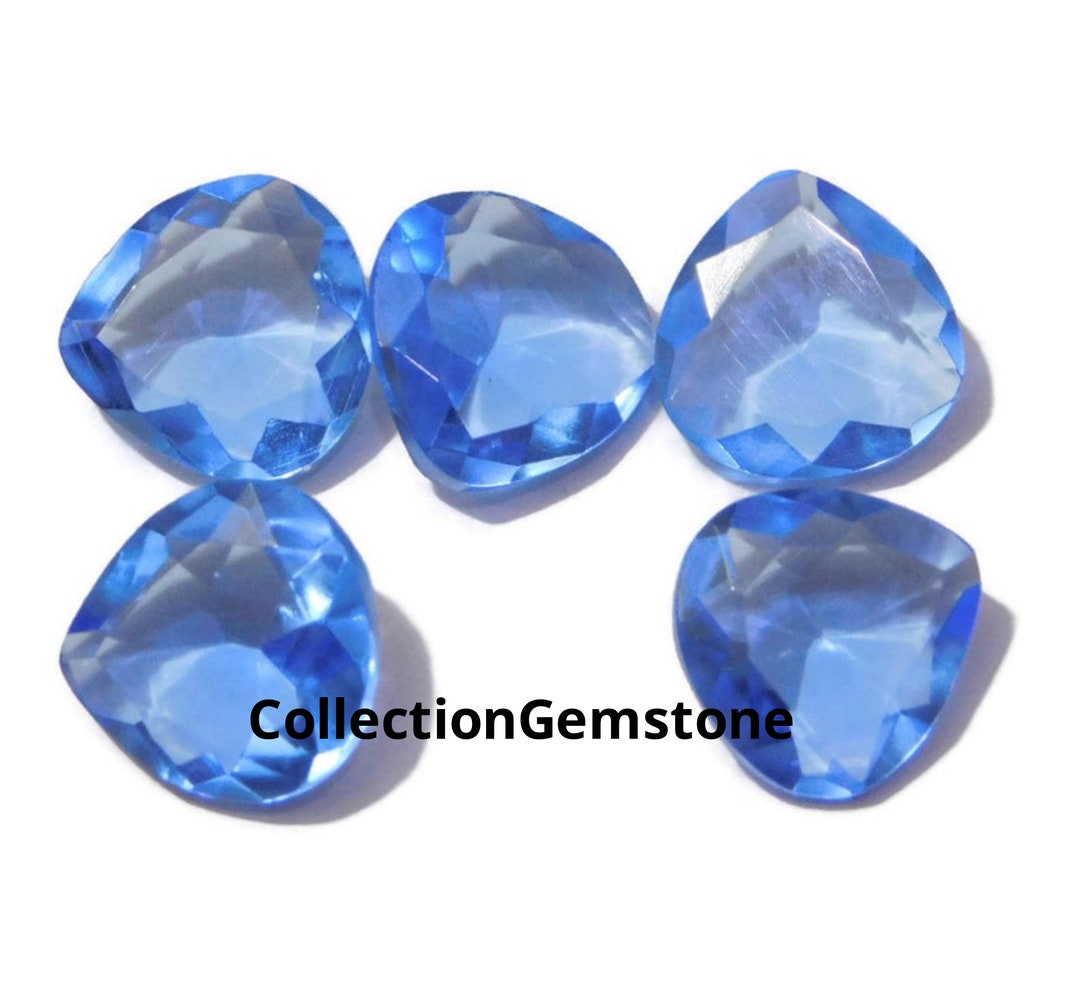 50 Pieces Blue Topaz Hydro Quartz Gemstone Faceted Gemstone Faceted ...