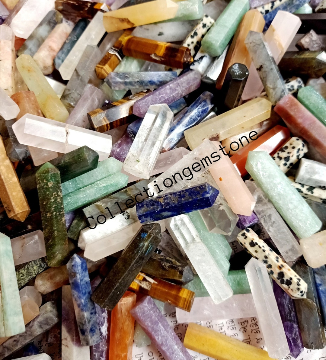 100 Pcs Crystal Small Points Mix, Mixed Stones, Obelisk Healing ...