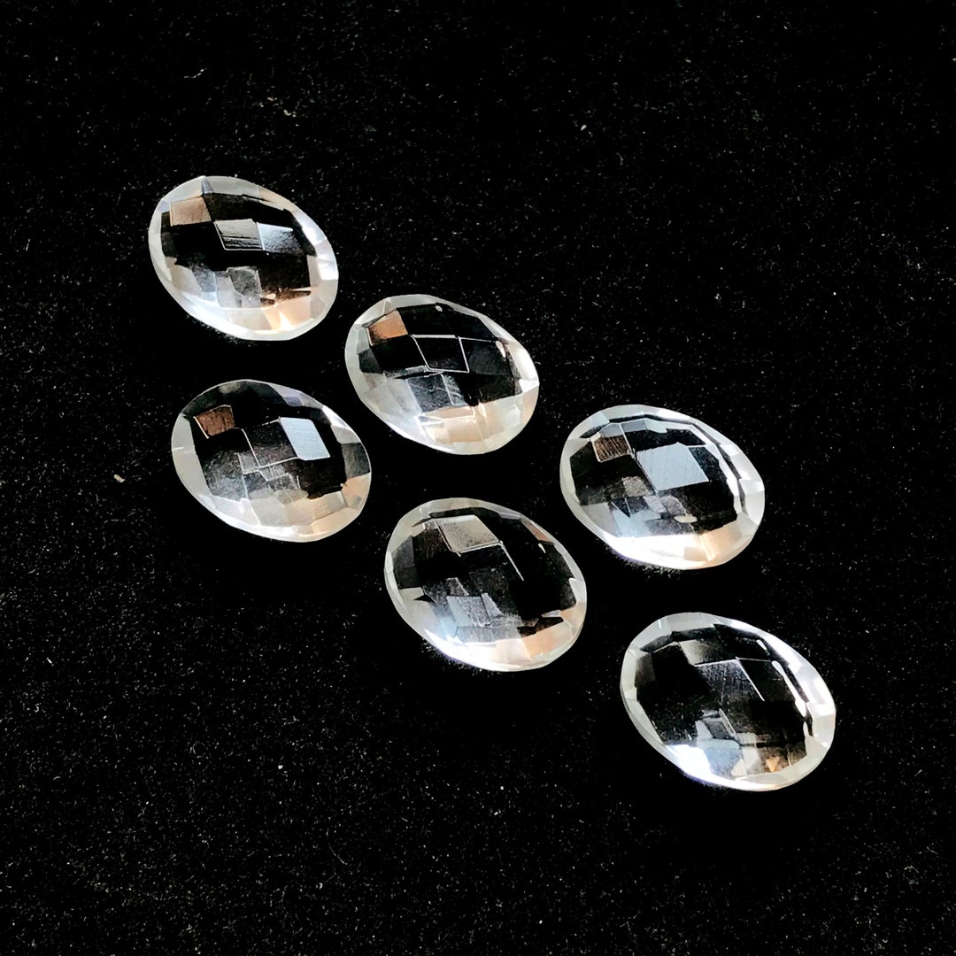 6 Pieces Clear Crystal Hydro Quartz Faceted Gemstone - Etsy