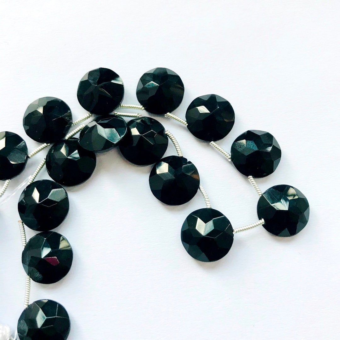 50 Pieces Natural Black Onyx Gemstone Faceted Black Onyx Gems Onyx ...
