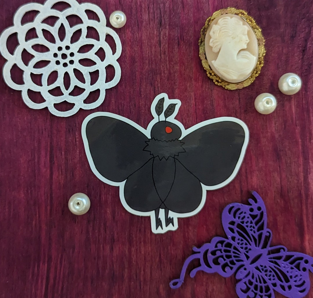 Mothman Cryptid Vinyl Sticker Moth Man - Etsy