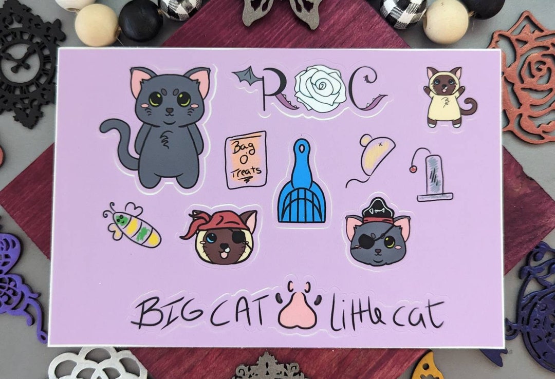 Big Cat | Little Cat - Cat Brothers Sticker Sheet - Etsy