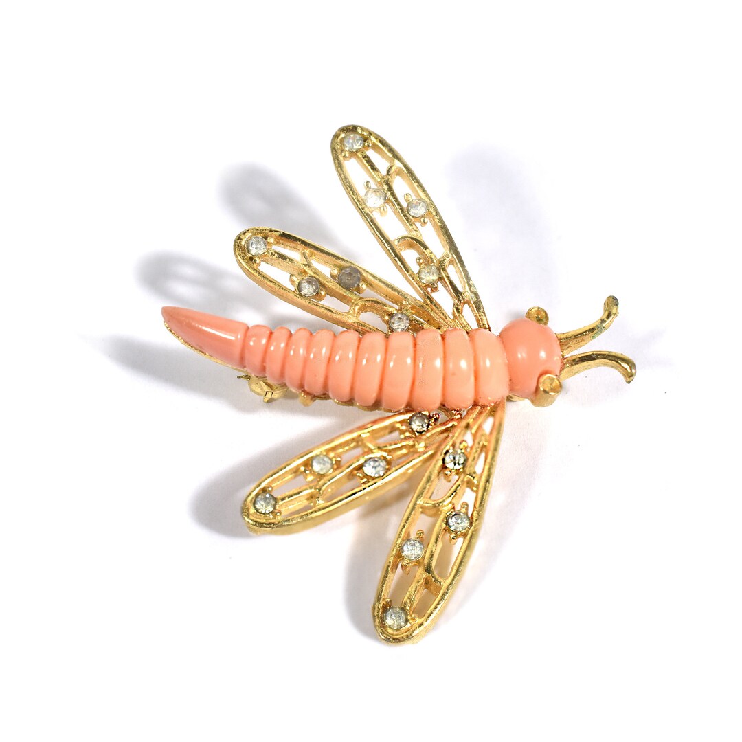 Marcel Boucher Dragon Fly, 1950s, Peach Color - Etsy
