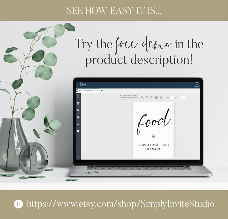 Minimalist Food Station Sign Minimalist Baby Shower Decoration Baby ...