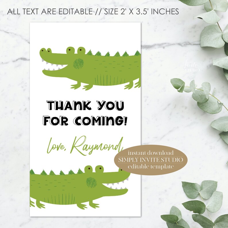 Crocodile Gift Tag, Oh Snap Crocodile Editable Birthday Gift Tag ...