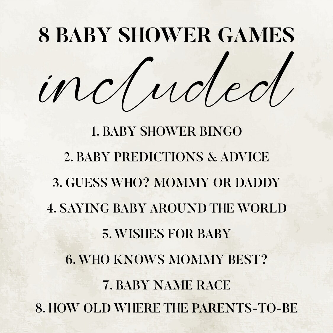 Baby Shower Game Bundle 8 Editable Baby Shower Game - Etsy