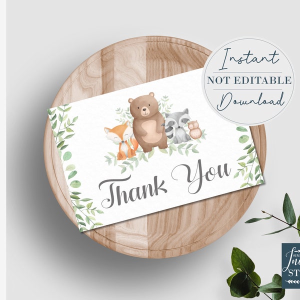 Woodland Themed Thank You Notes Baby Shower - Etsy