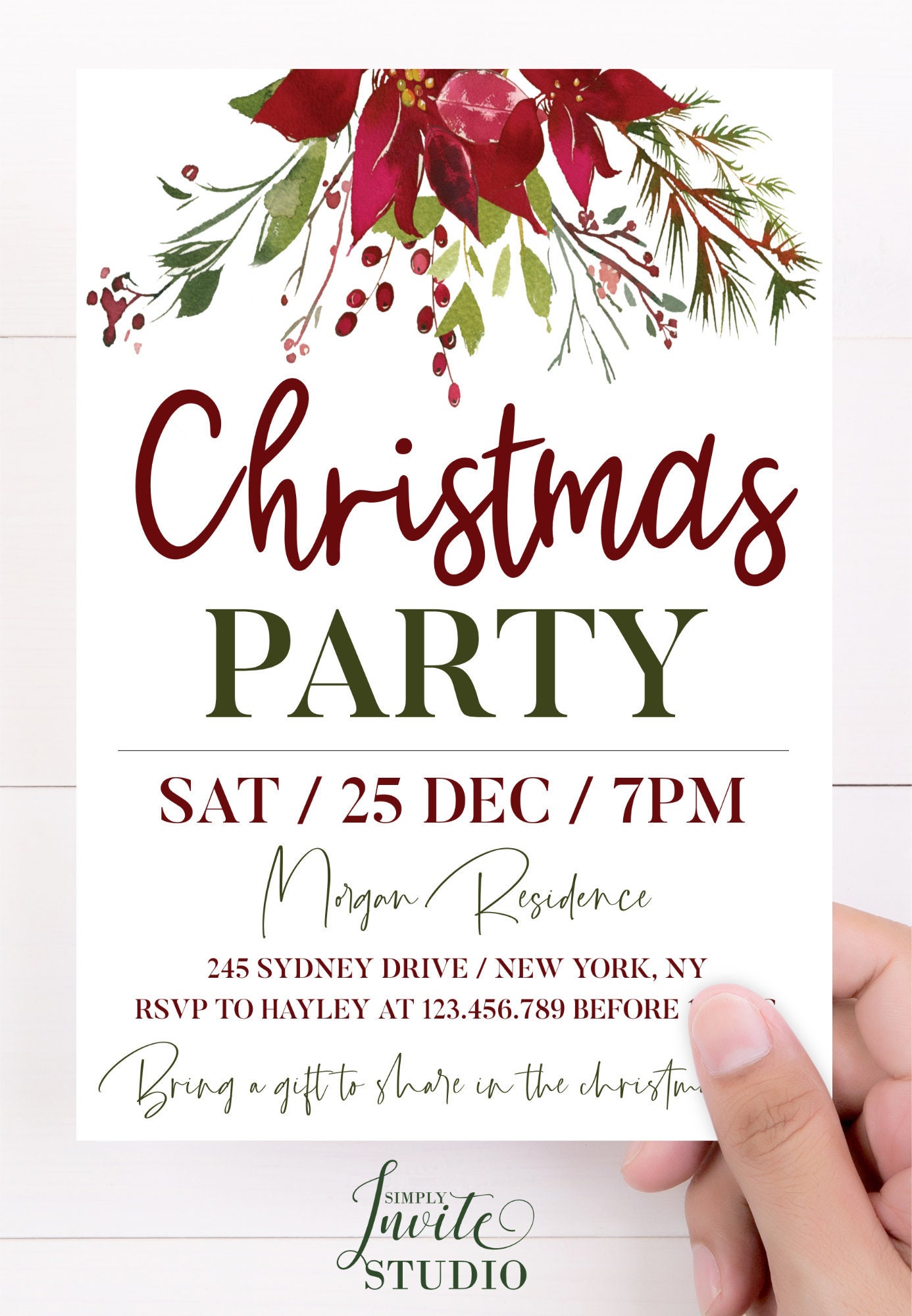 EDITABLE Christmas Party Invitation, Party Announcement, Christmas ...