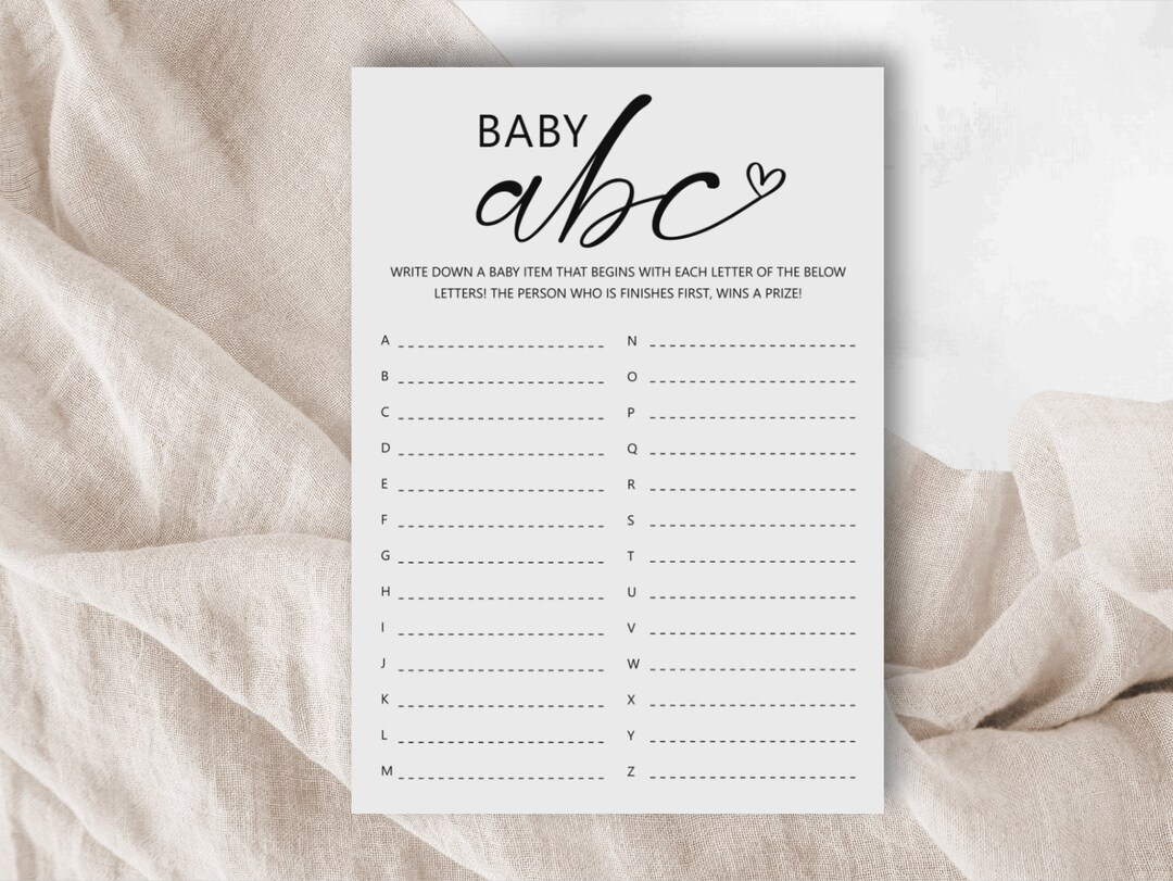Baby Item ABC Game | Printable Alphabet Game | Gender Neutral Baby ...