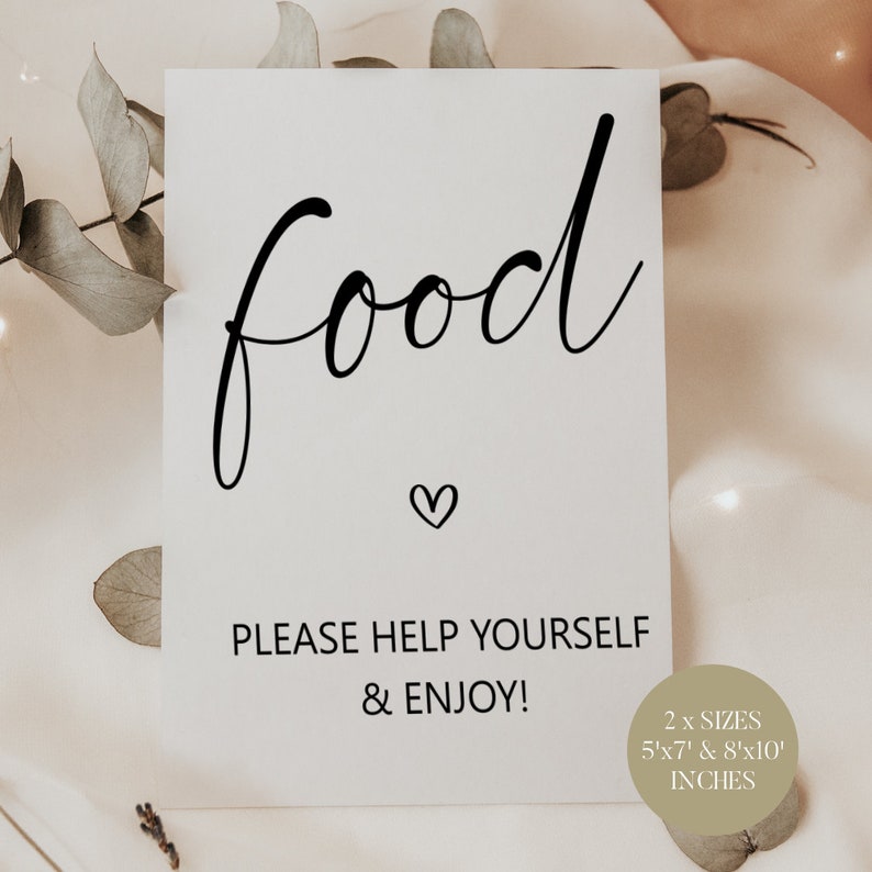 Minimalist Food Station Sign Minimalist Baby Shower Decoration Baby ...