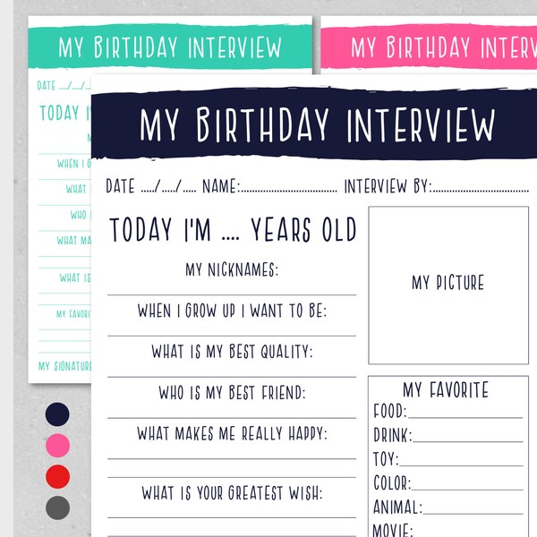 40th Birthday Questionnaire - Etsy