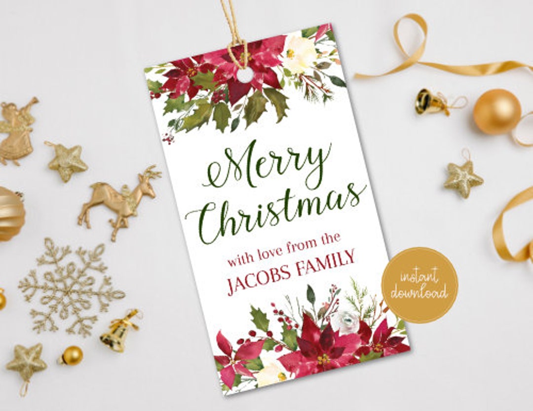Editable Christmas Favor Tags Holiday Gift Tag Printable - Etsy