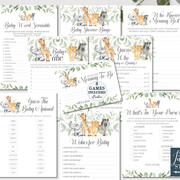 Safari Baby Shower Games - Etsy