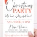 EDITABLE Christmas Party Invitation, Party Announcement, Christmas Hat ...