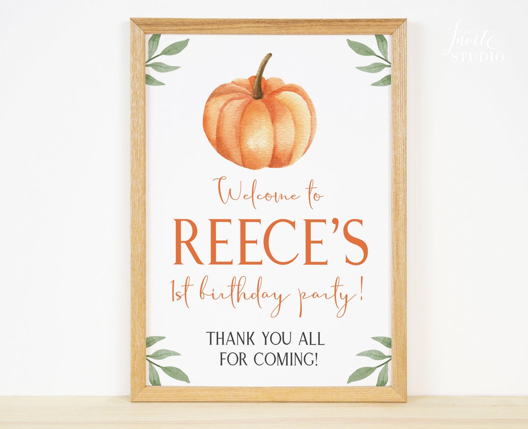 Editable Pumpkin Welcome Sign, 8x10 Poster, Pumpkin Party Welcome ...