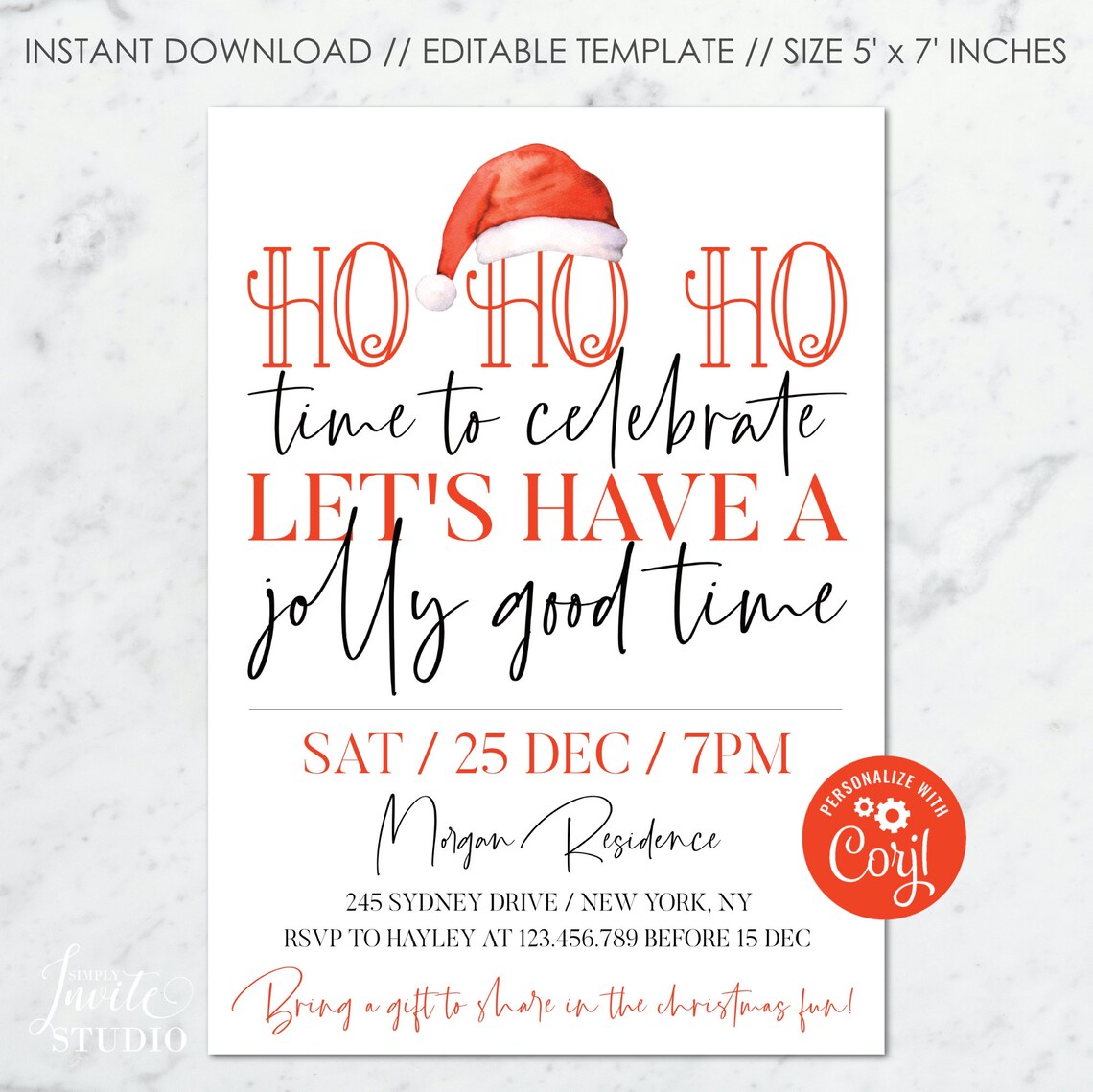 EDITABLE Christmas Party Invitation Party Announcement - Etsy