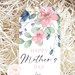 Blush Pink Floral Mother's Day Gift Tags, Printable Mom Tags, Mother's ...
