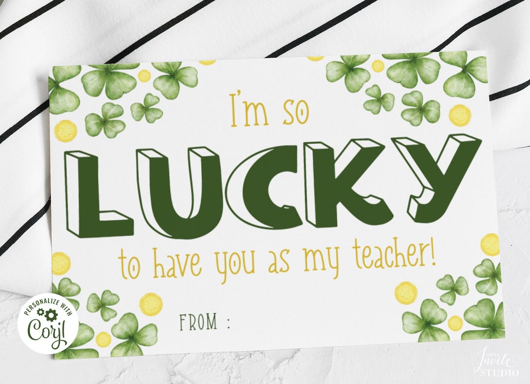 St Patrick's Day Tag, Lucky to Have You as My Teacher, Teach ...