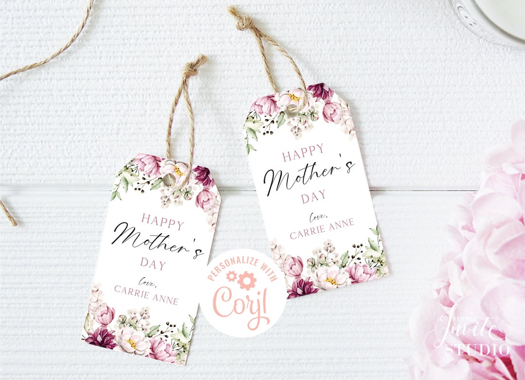 Happy Mother's Day Editable Tag, Printable Mothers Day Tag Gift Tag ...