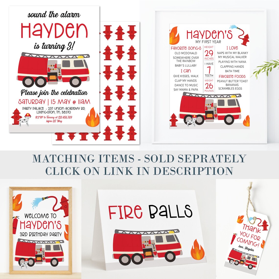 Fire Truck Food Labels, Fire Engine Editable Birthday Food Tents, Boy ...