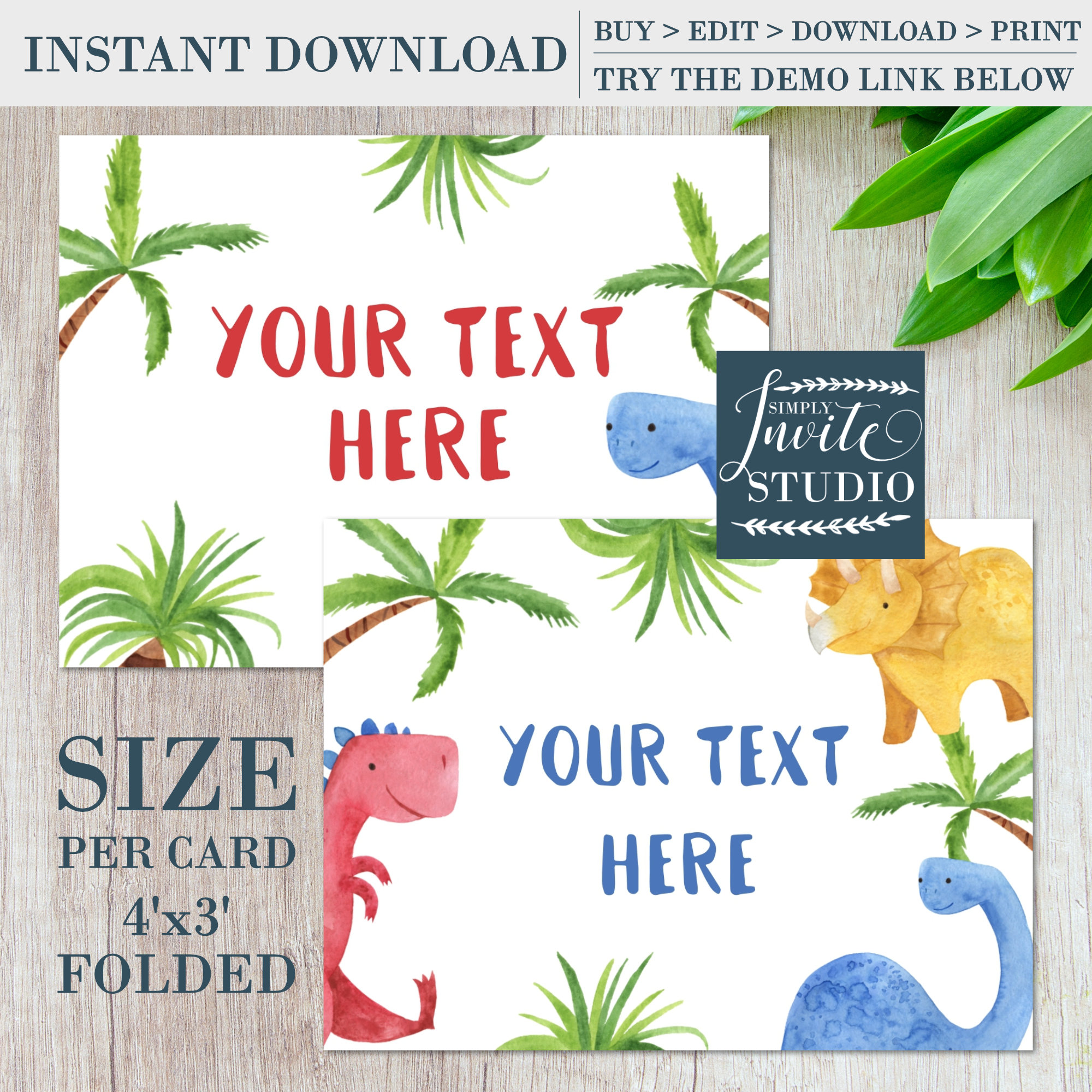 Editable Dinosaur Party Food Labels Dinosaurs Trex Birthday - Etsy UK