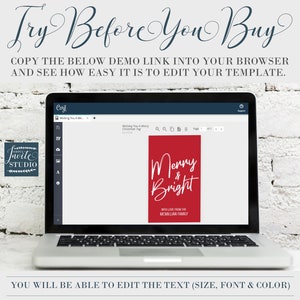 Editable Christmas Favor Tags, Holiday Gift Tag, Printable Merry ...