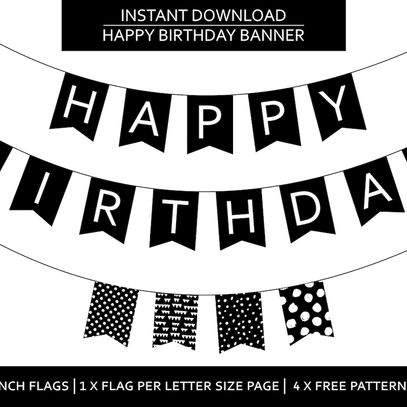 Black Happy Birthday - Etsy