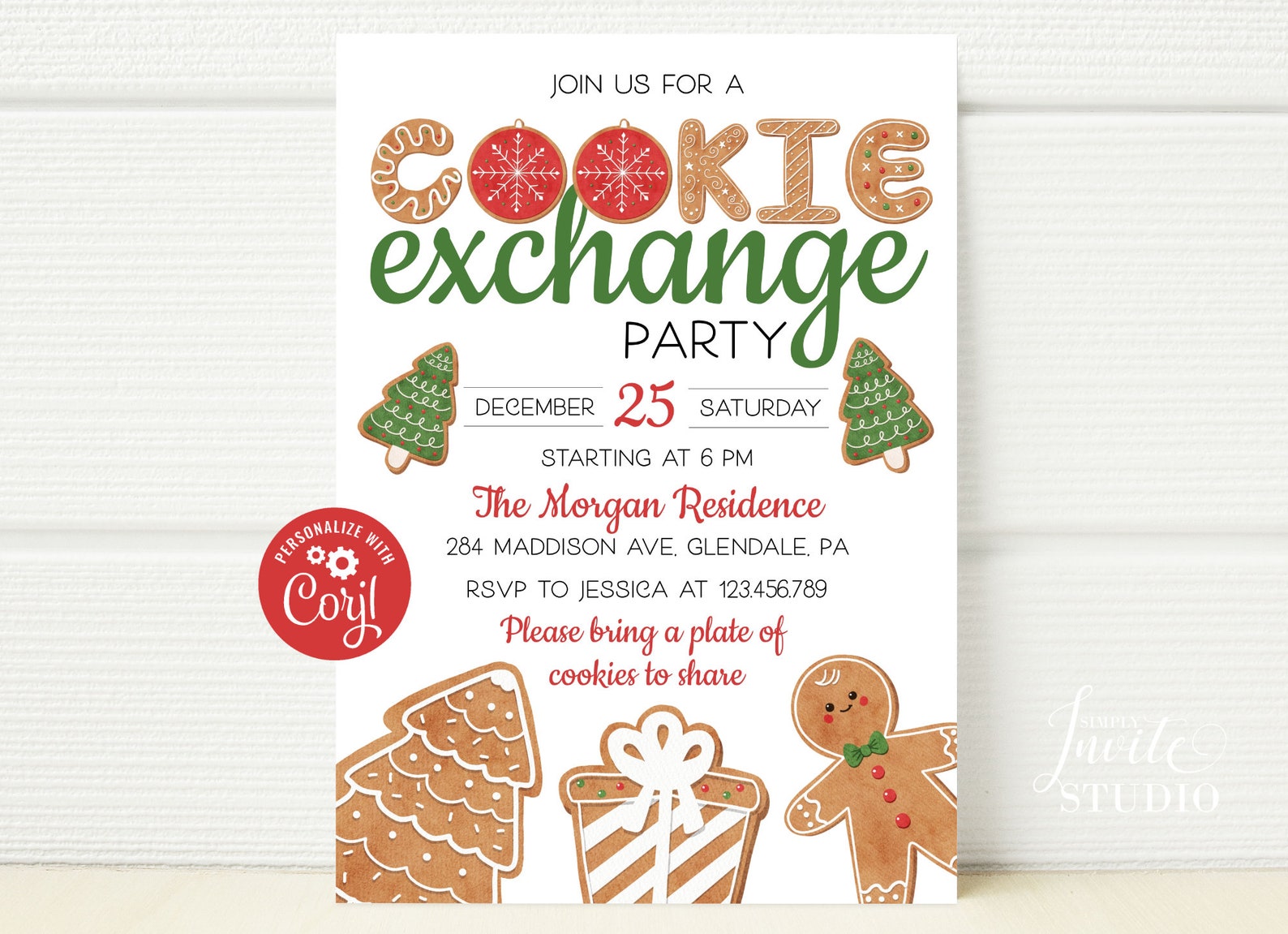 Cookie Exchange Invite Christmas Cookie Exchange Party - Etsy