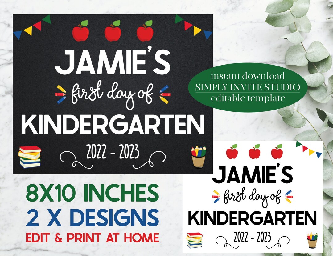 Editable First Day of School Sign Template, Digital File, First Day of ...