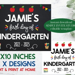 Editable First Day of School Sign Template, Digital File, First Day of ...