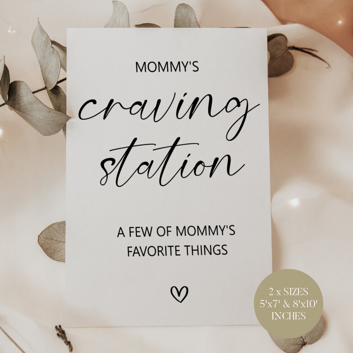 Mommy’s Craving Station Sign | Minimalist Baby Shower Sign | Dessert ...