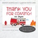 Fire Truck Thank You Custom Card, Boy Editable Birthday Thank You Note ...