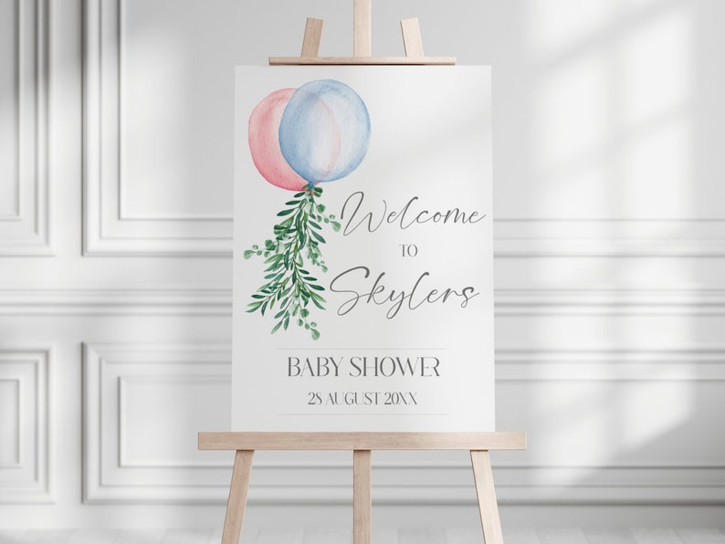 Twin Baby Shower Welcome Sign Boy and Girl Twins Shower Welcome Sign ...