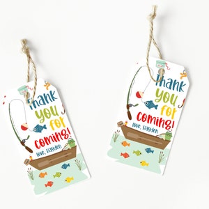 Editable Fishing Thank You Tag, Boy Birthday Gift Tag, Fishing Boat ...