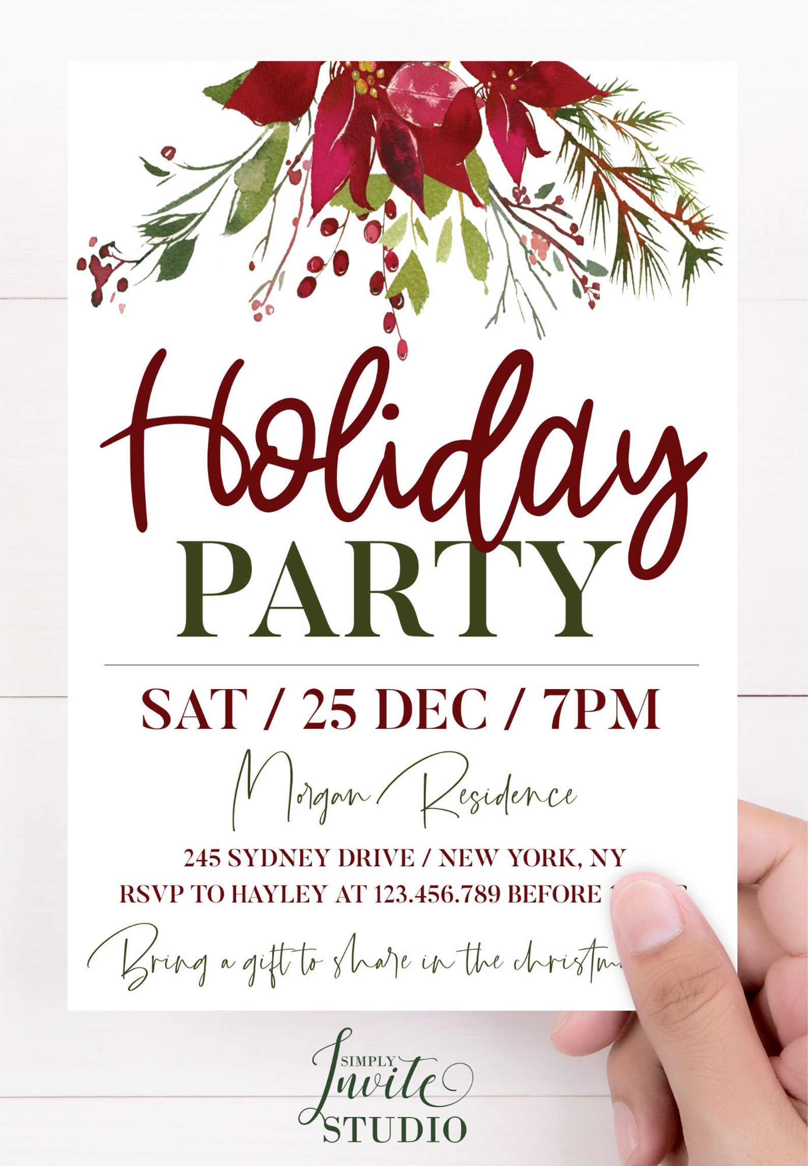 EDITABLE Holiday Party Invitation, Party Announcement, Christmas Party ...
