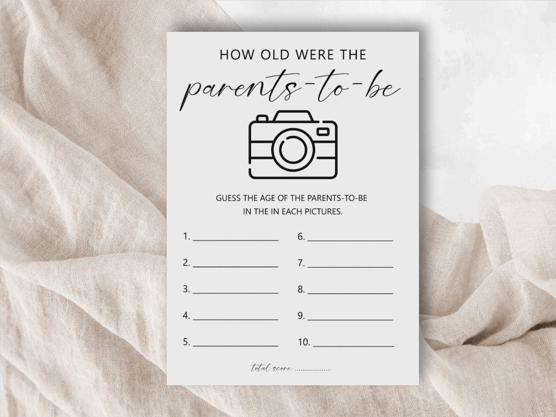 Baby Shower Game How Old Were the Parents-to-be | How Old Were They ...