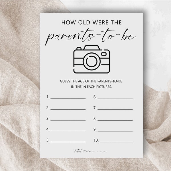 Guess the Age Baby Shower Game - Etsy