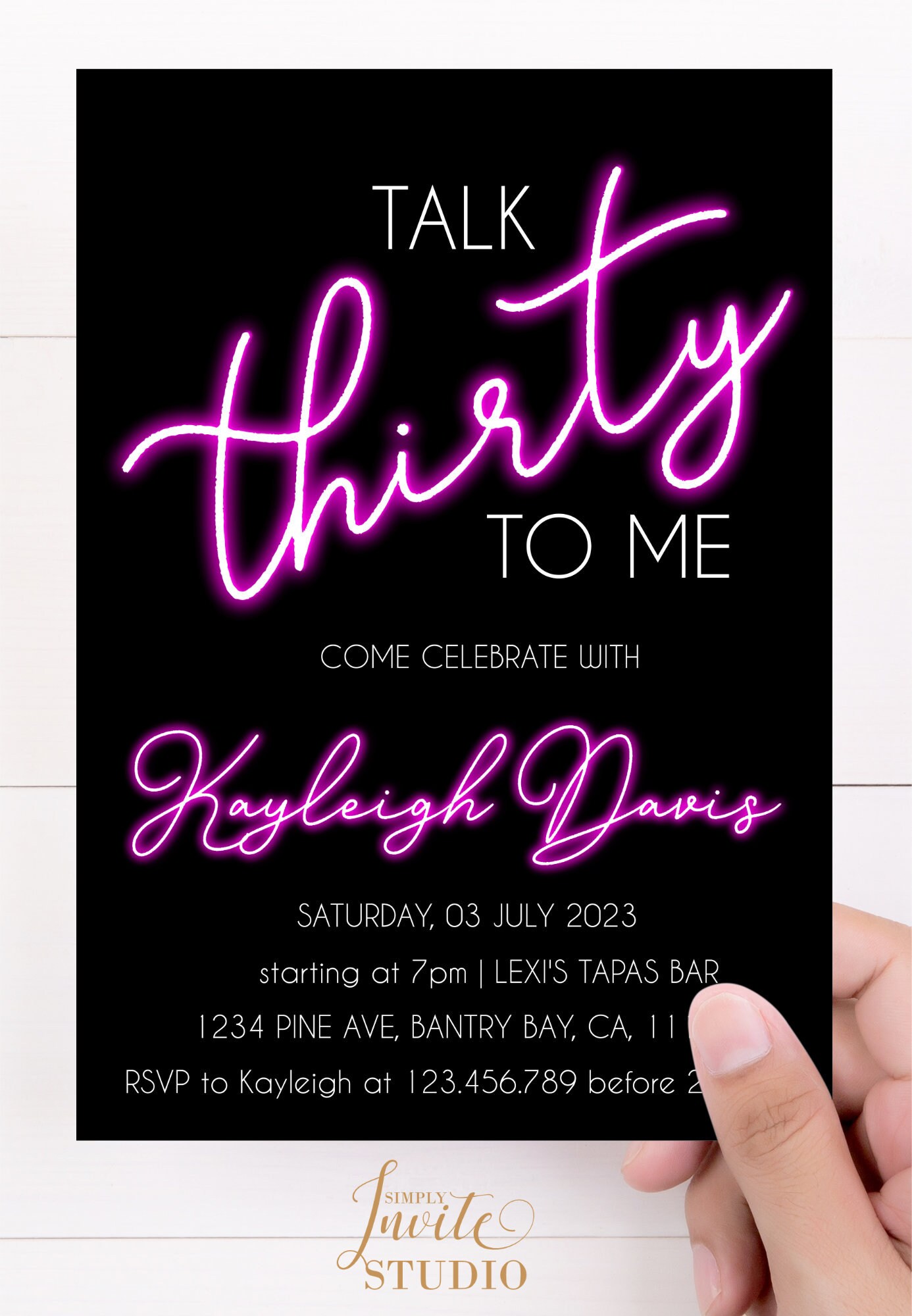 Neon 30th Birthday Invitation 30th Birthday Invite Neon - Etsy